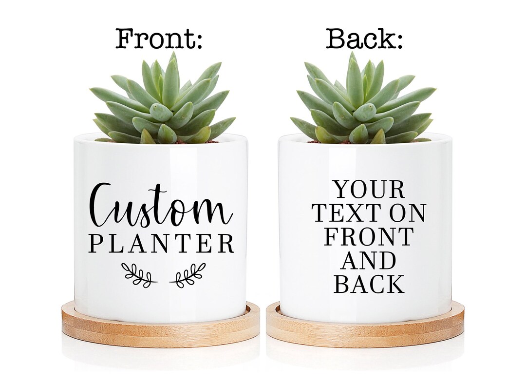 Custom Text Succulent Planters Simple Greetings Designed by - Etsy