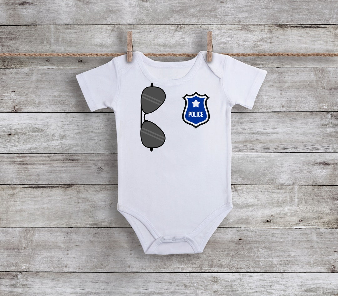Baby Police Officer Aviators and Badge - Funny Officer Baby Bodysuit or ...