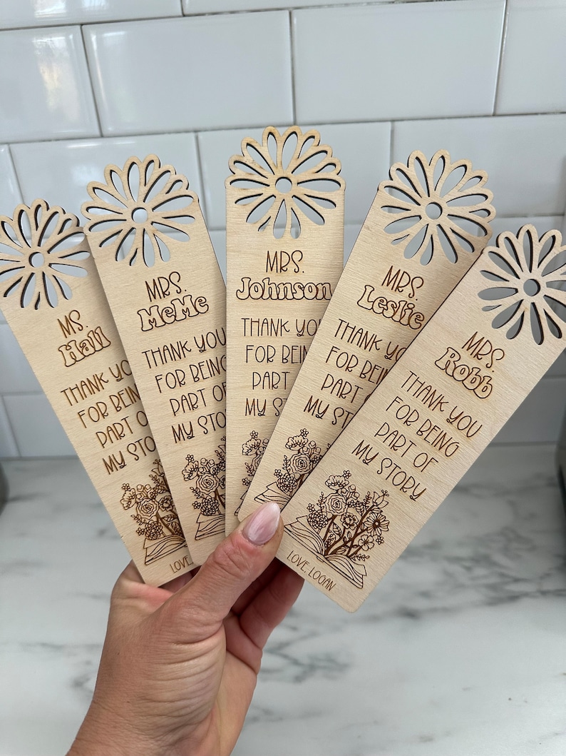 Custom Engraved Wood Teacher Bookmark With Tassel - Etsy