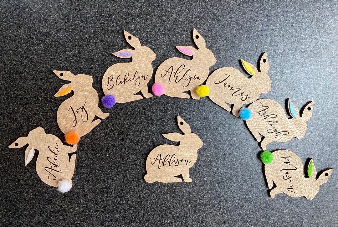 Personalized Bunny Rabbit Easter Basket Tags - Etsy