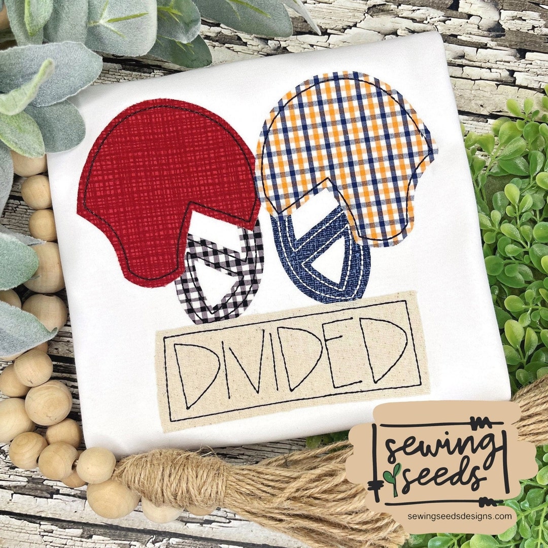 Football Helmet HOUSE DIVIDED Applique File for Embroidery Machine ...