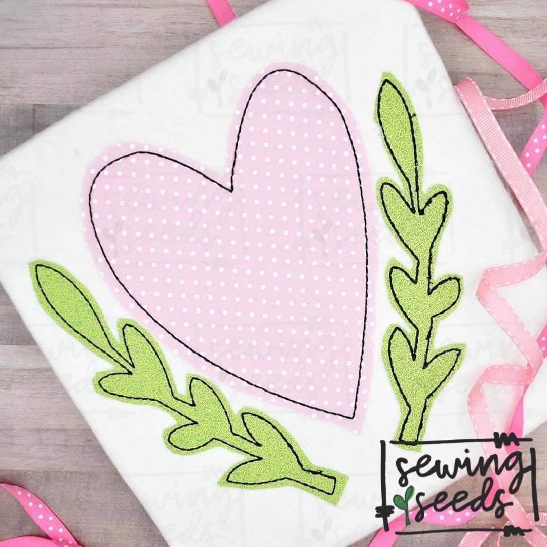 Simple Sweet Heart Valentines Applique Embroidery Design ***INSTANT ...