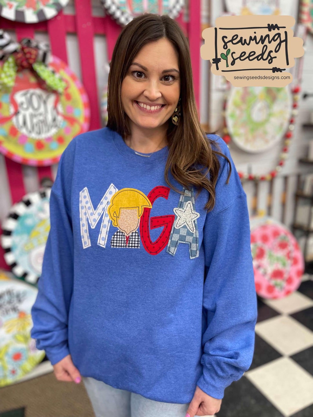 MAGA Trump Make America Great Again Applique Design for Embroidery ...