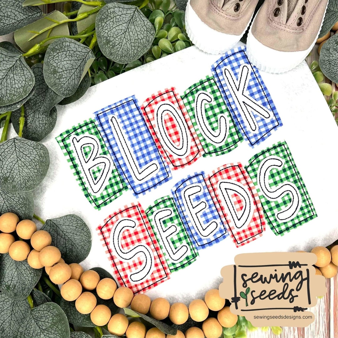 Block Seeds Applique Font Embroidery Design ***INSTANT DOWNLOAD - Etsy