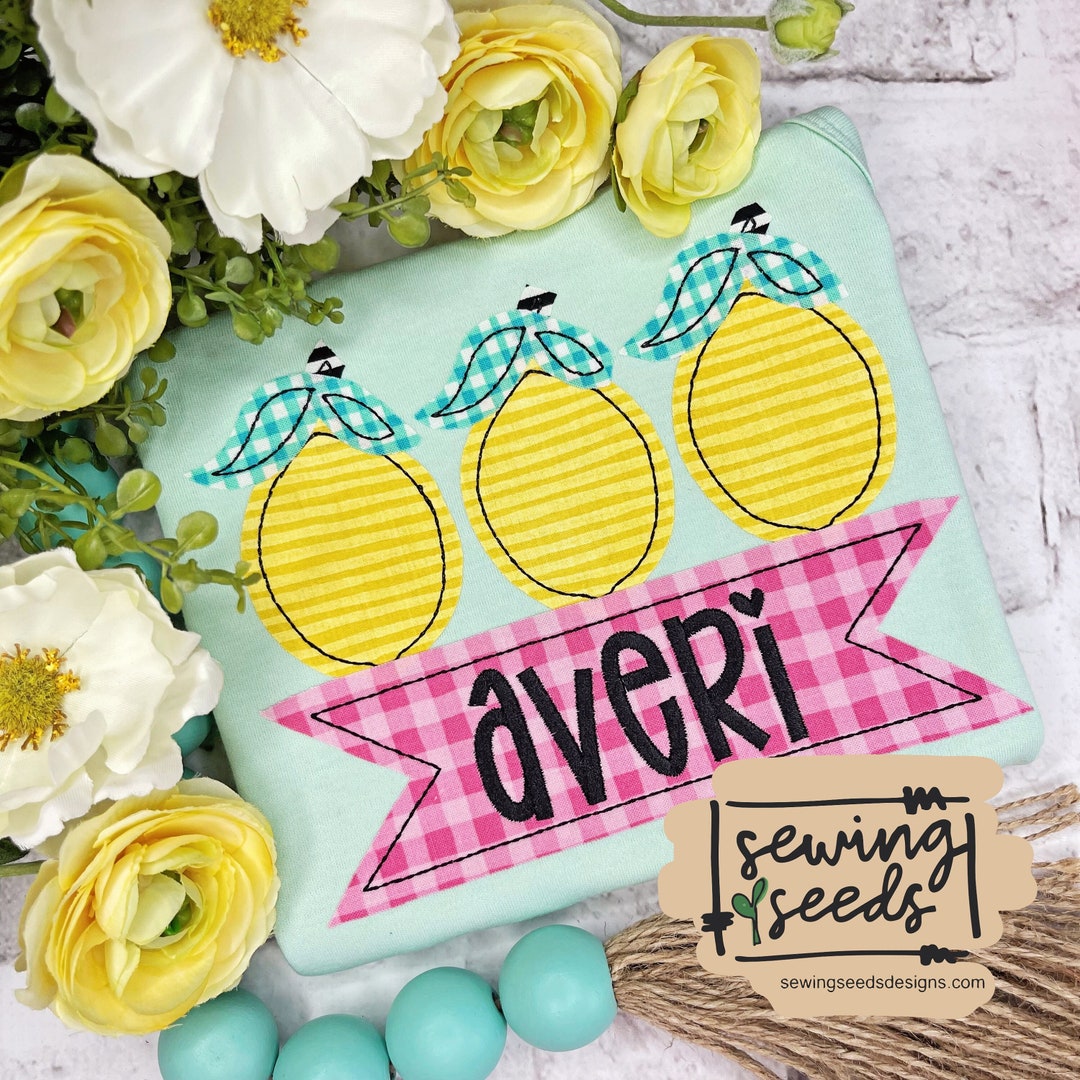 Lemon Trio Applique Design File for Embroidery Machine Instant Download ...