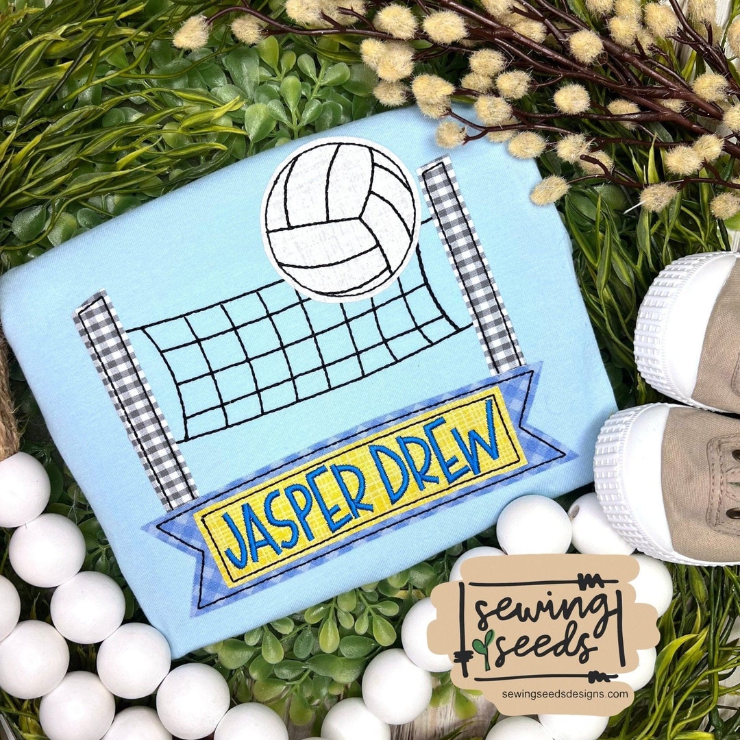 Volleyball Net With Name Tag Applique Embroidery Design ***INSTANT ...