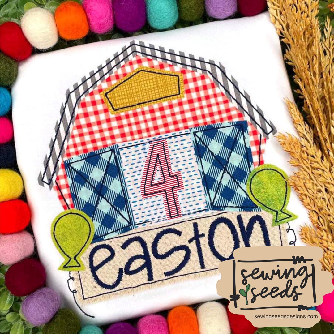 4th Birthday Barn BOY Applique Embroidery Design ***INSTANT DOWNLOAD - Etsy