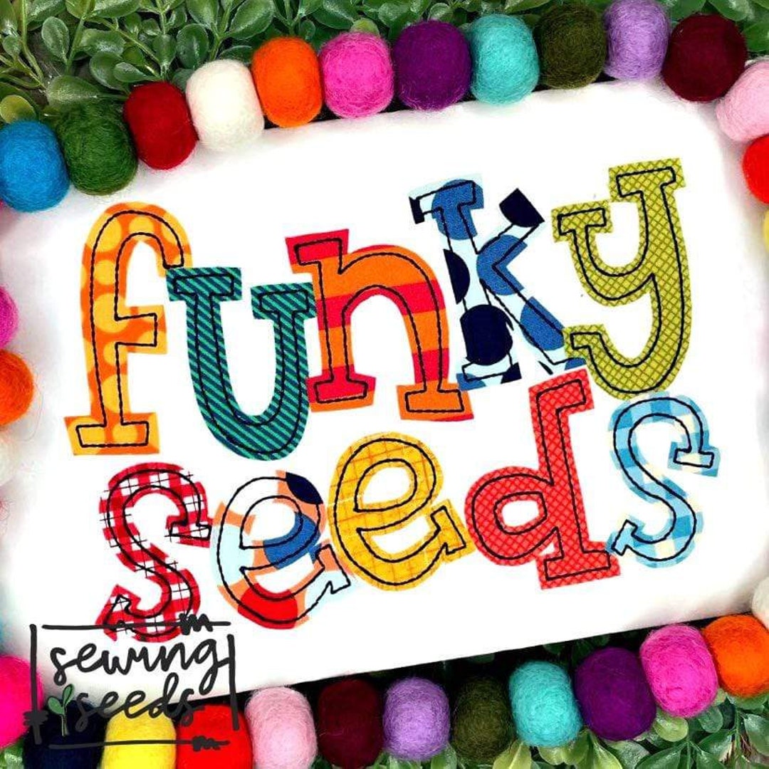 Funky Seeds Applique Font Embroidery Design ***INSTANT DOWNLOAD - Etsy