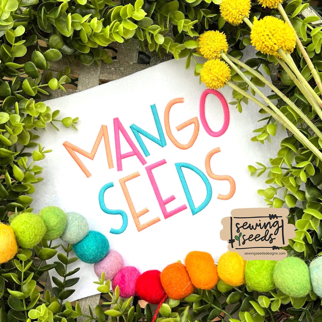 Mango Seeds Embroidery Font Embroidery Design ***INSTANT DOWNLOAD - Etsy