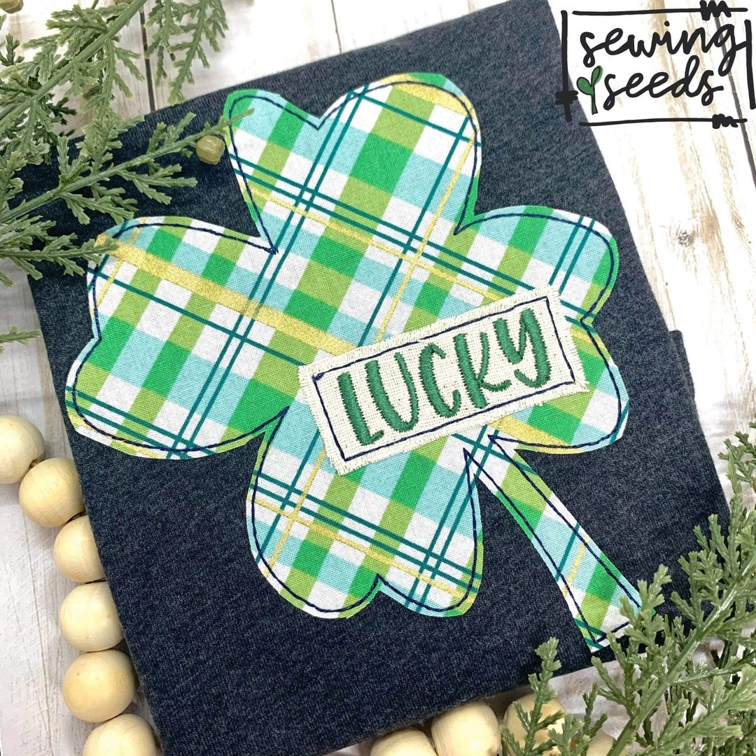 Clover With Name Tag Applique Design File INSTANT DOWNLOAD - Etsy
