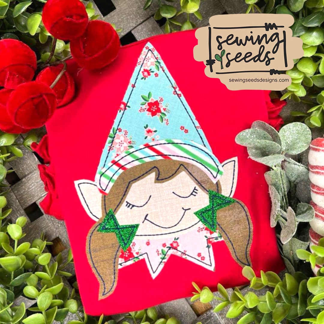 Elf Girl Christmas Applique Embroidery Design ***INSTANT DOWNLOAD - Etsy