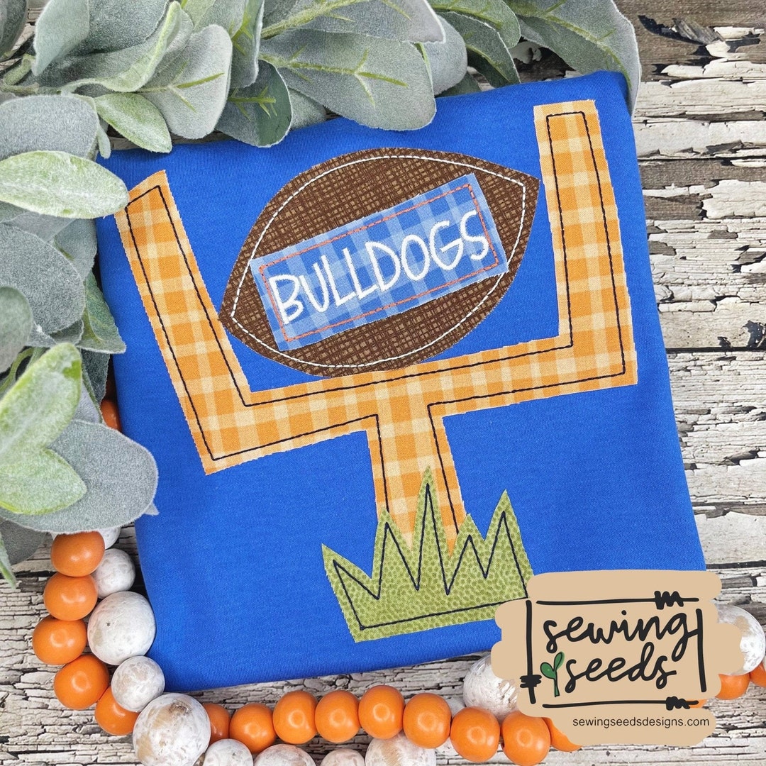 Football Goal Post With Name Tag Applique File for Embroidery Machine ...