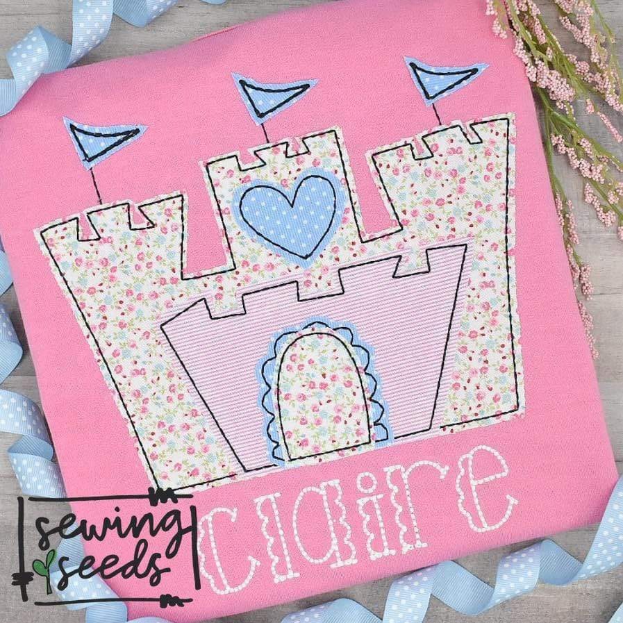 Princess Castle Applique Embroidery Design INSTANT DOWNLOAD - Etsy