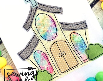 Simple Church Applique Design File INSTANT DOWNLOAD | Etsy