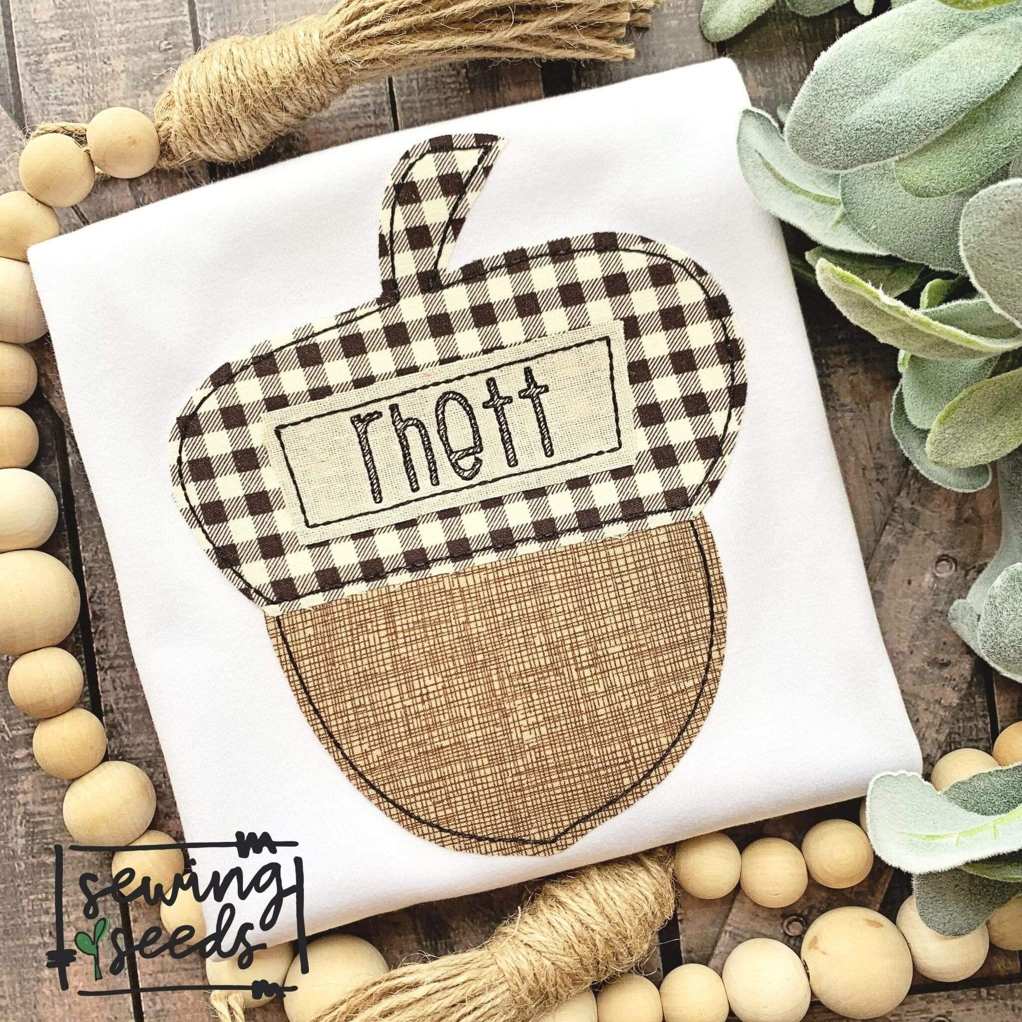 Fall Acorn Applique SS Design File INSTANT DOWNLOAD - Etsy