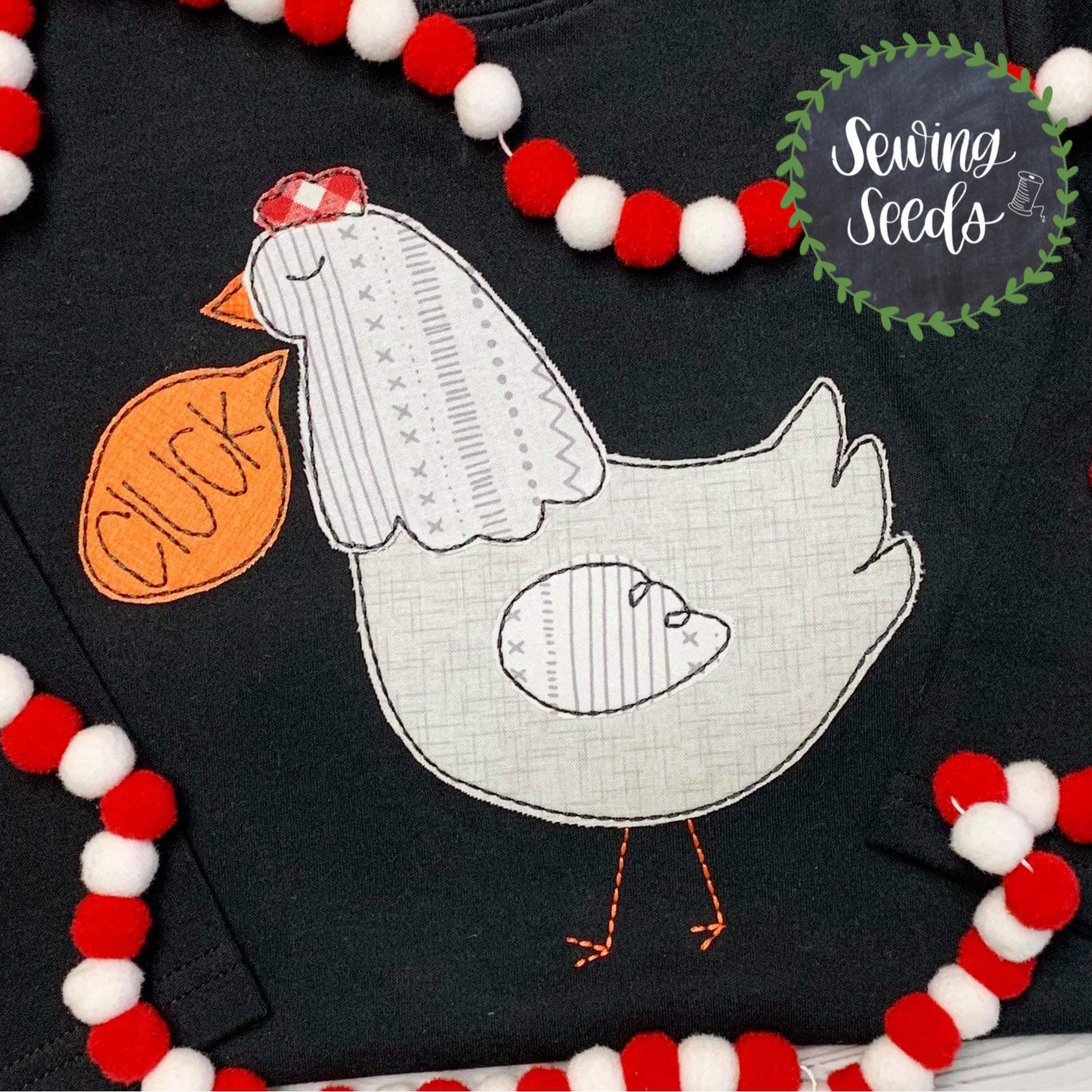 Chicken With Cluck Word Bubble Applique Embroidery Design ***INSTANT ...