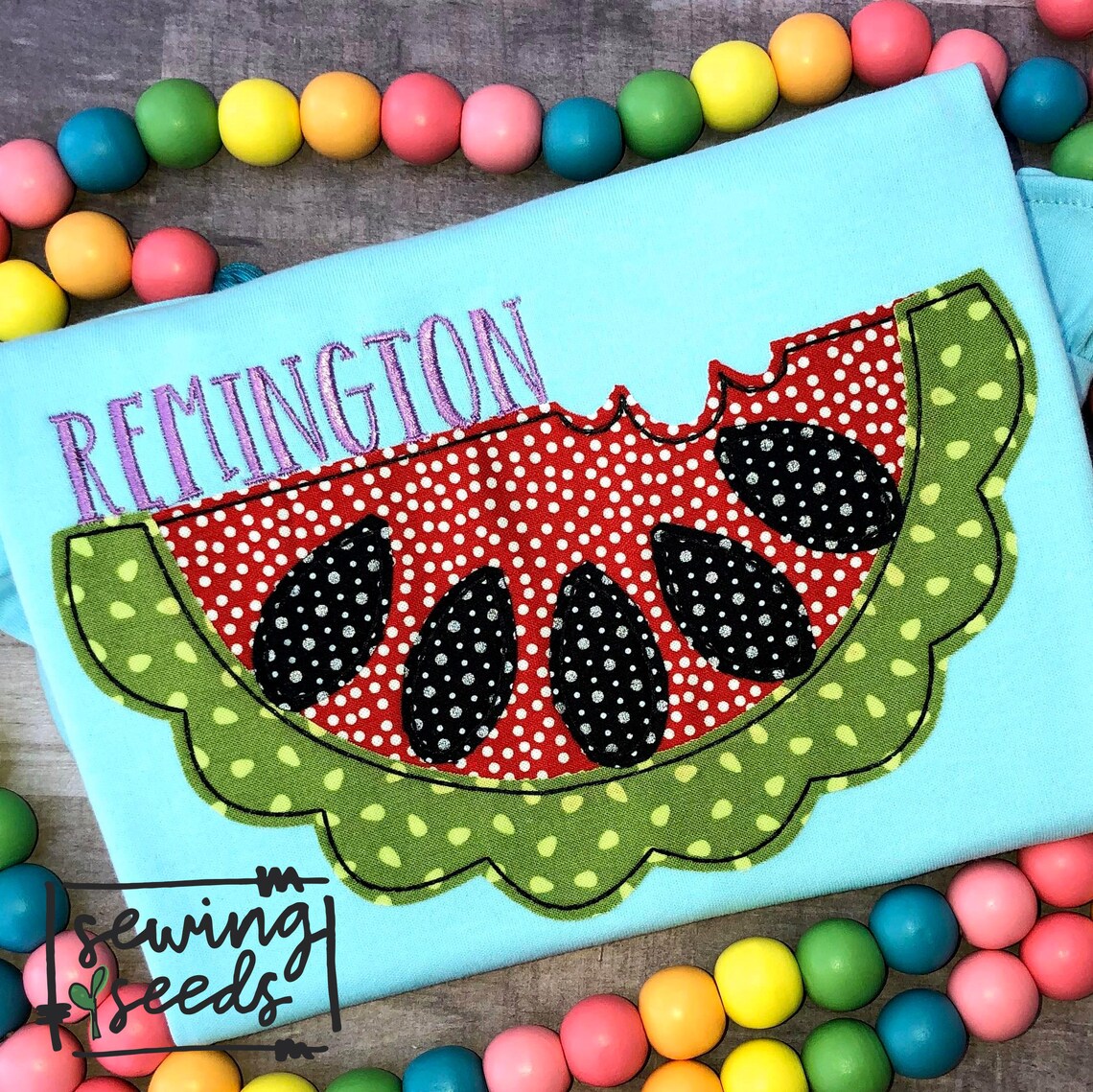 Watermelon Scalloped Embroidery Applique Design File for - Etsy