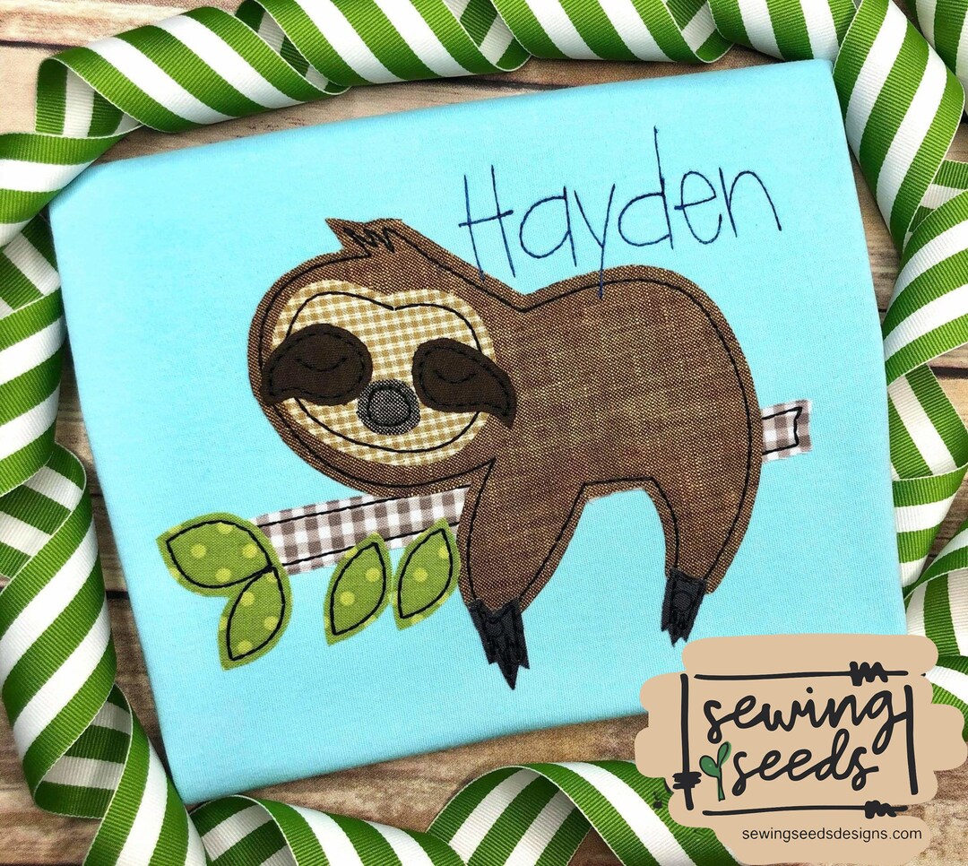 Sloth Applique Embroidery Design ***INSTANT DOWNLOAD - Etsy