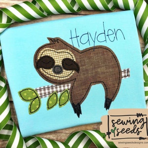 Sloth Applique Embroidery Design ***INSTANT DOWNLOAD - Etsy