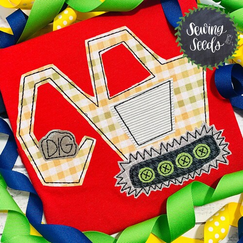 Excavator Construction Applique Design Truck Design - Etsy