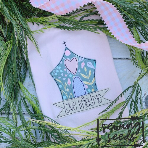 Simple Church Embroidery Applique Design File INSTANT | Etsy