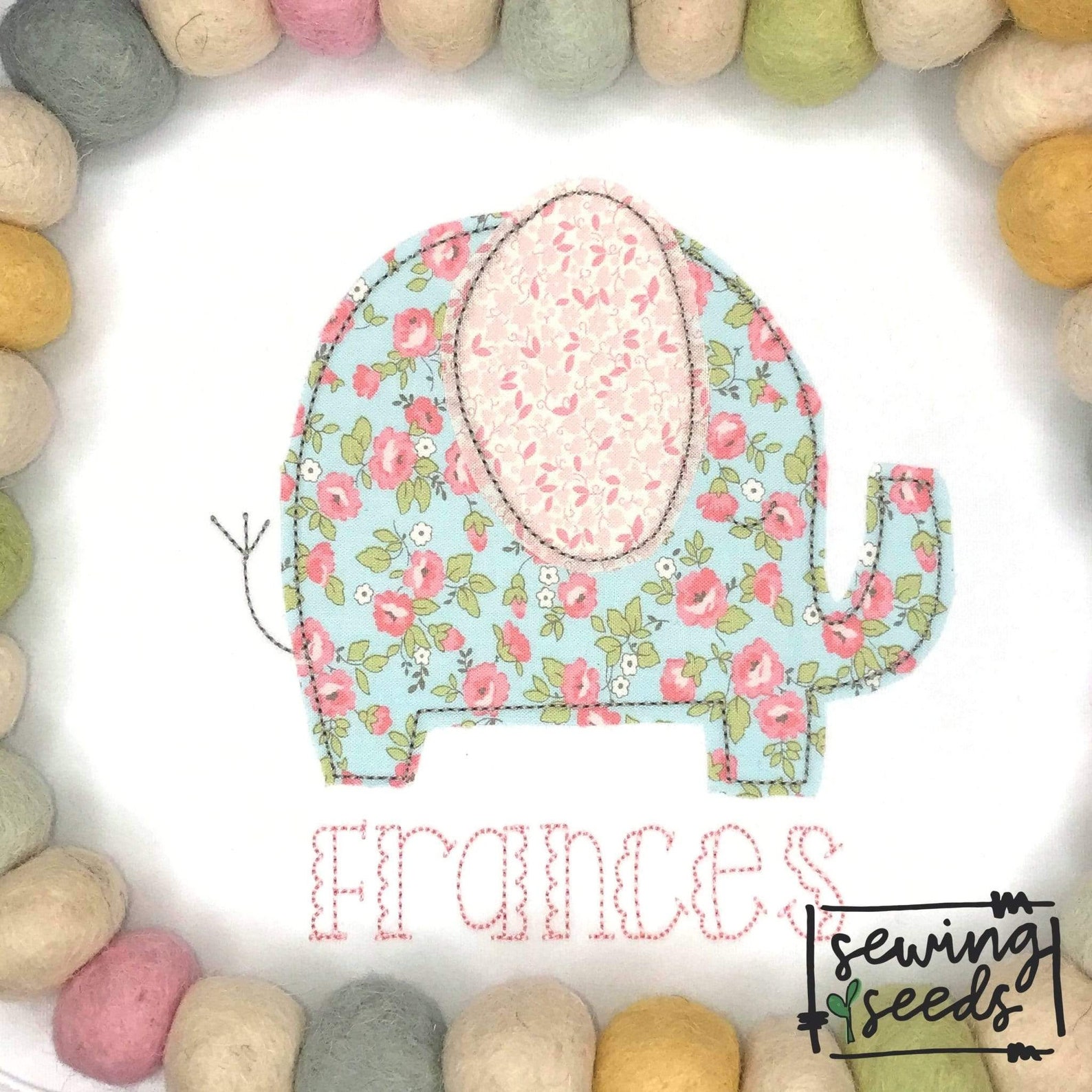 Elephant Applique Design File INSTANT DOWNLOAD - Etsy