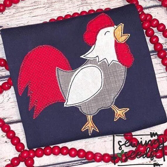 Rooster Applique Embroidery Design INSTANT DOWNLOAD | Etsy