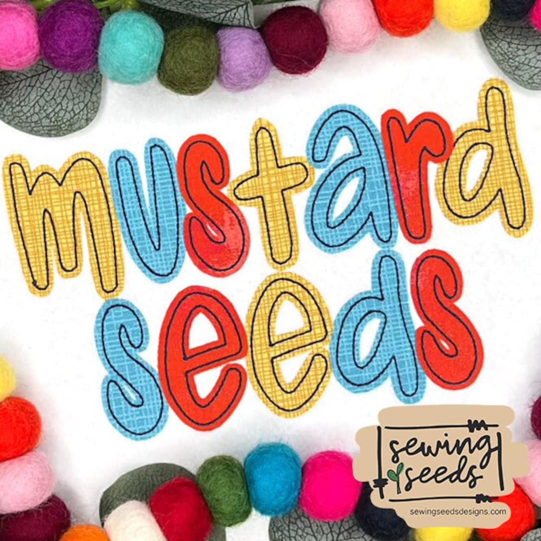 Mustard Seeds APPLIQUE Font Embroidery Design ***INSTANT DOWNLOAD - Etsy