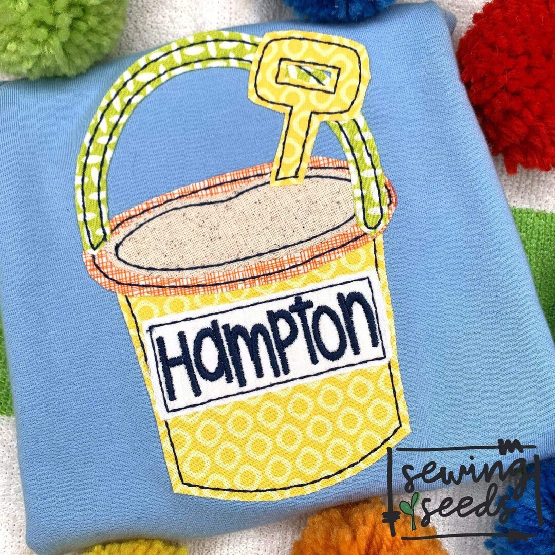 Sand Bucket Pail Design File for Embroidery Machine Instant Download - Etsy