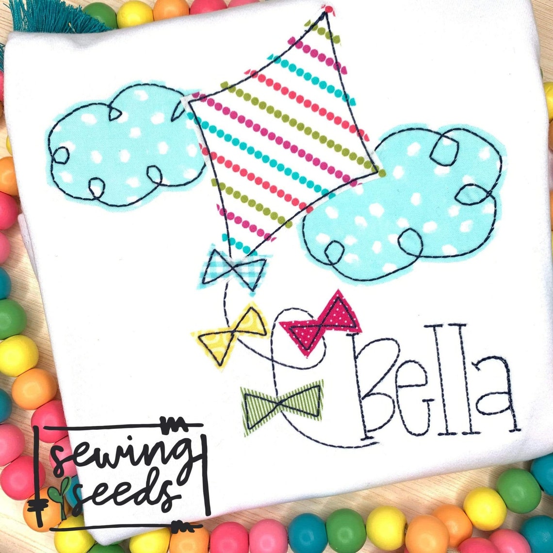 Kite Applique Design File for Embroidery Machine Instant - Etsy