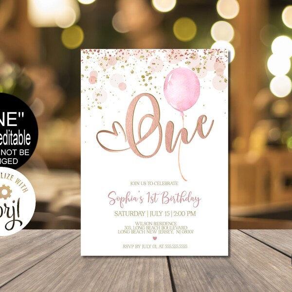 First Birthday Invitation Girl - Etsy