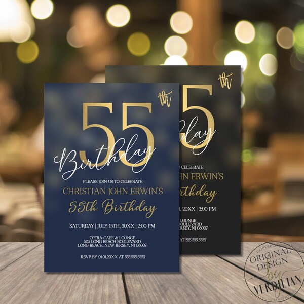 55th Birthday Party Invitations - Etsy