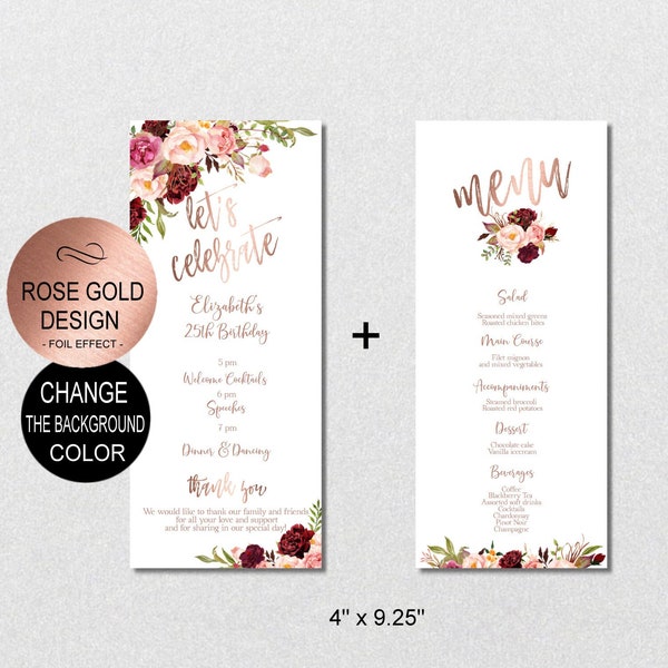 50th Birthday Party Program Template - Etsy