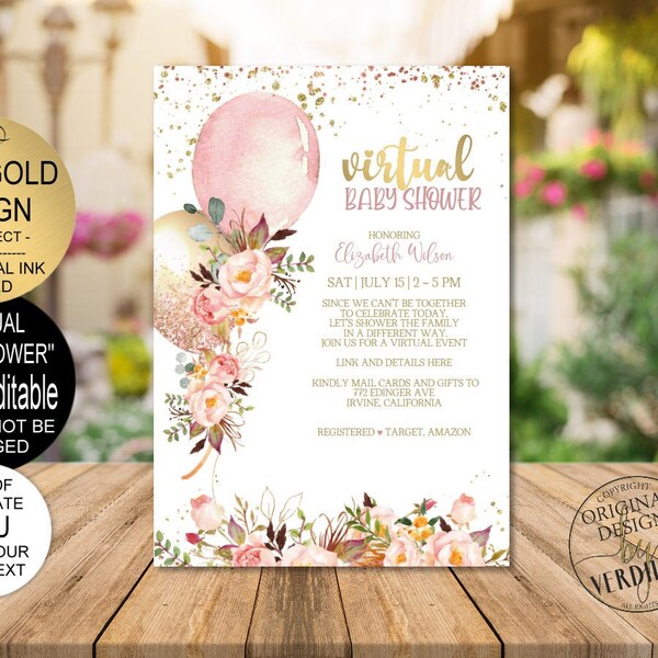 Virtual Baby Shower Invitation - Etsy