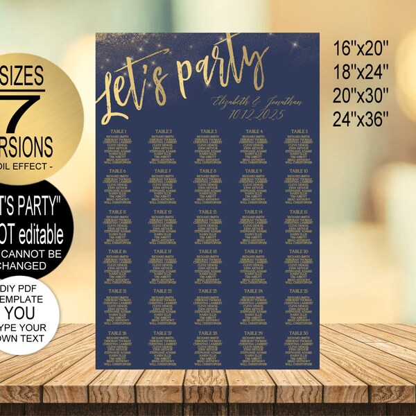 Navy Table Plan - Etsy UK