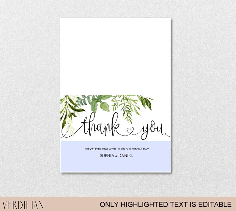 Rustic Thank You Card Template Printable Folded Thank You - Etsy