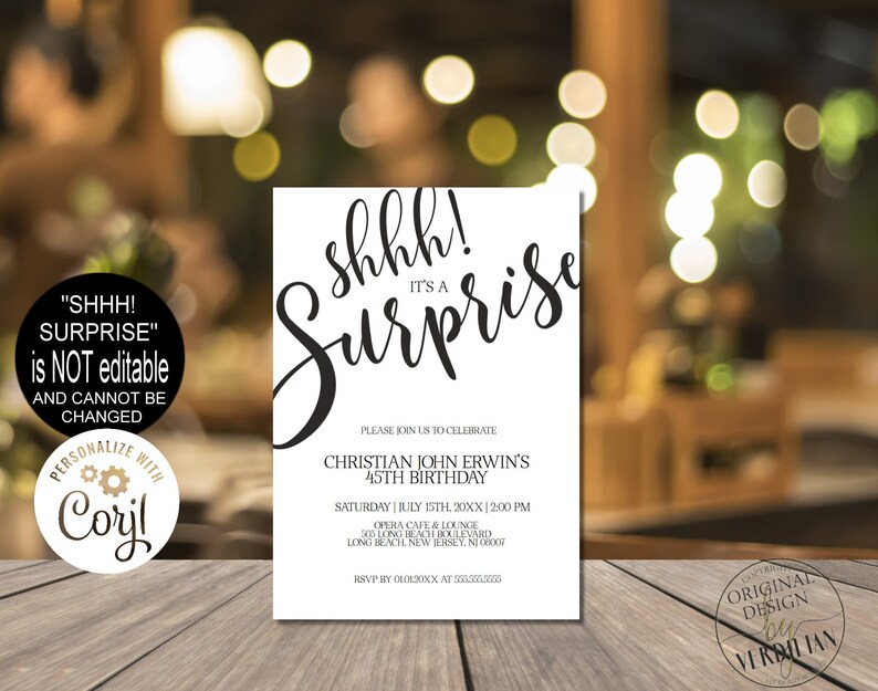 Surprise Party Invitation Surprise Birthday Invitation for - Etsy