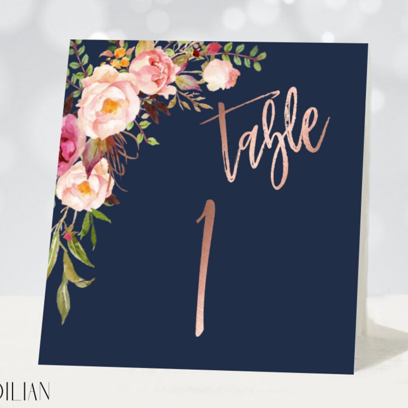 Navy Table Numbers - Etsy