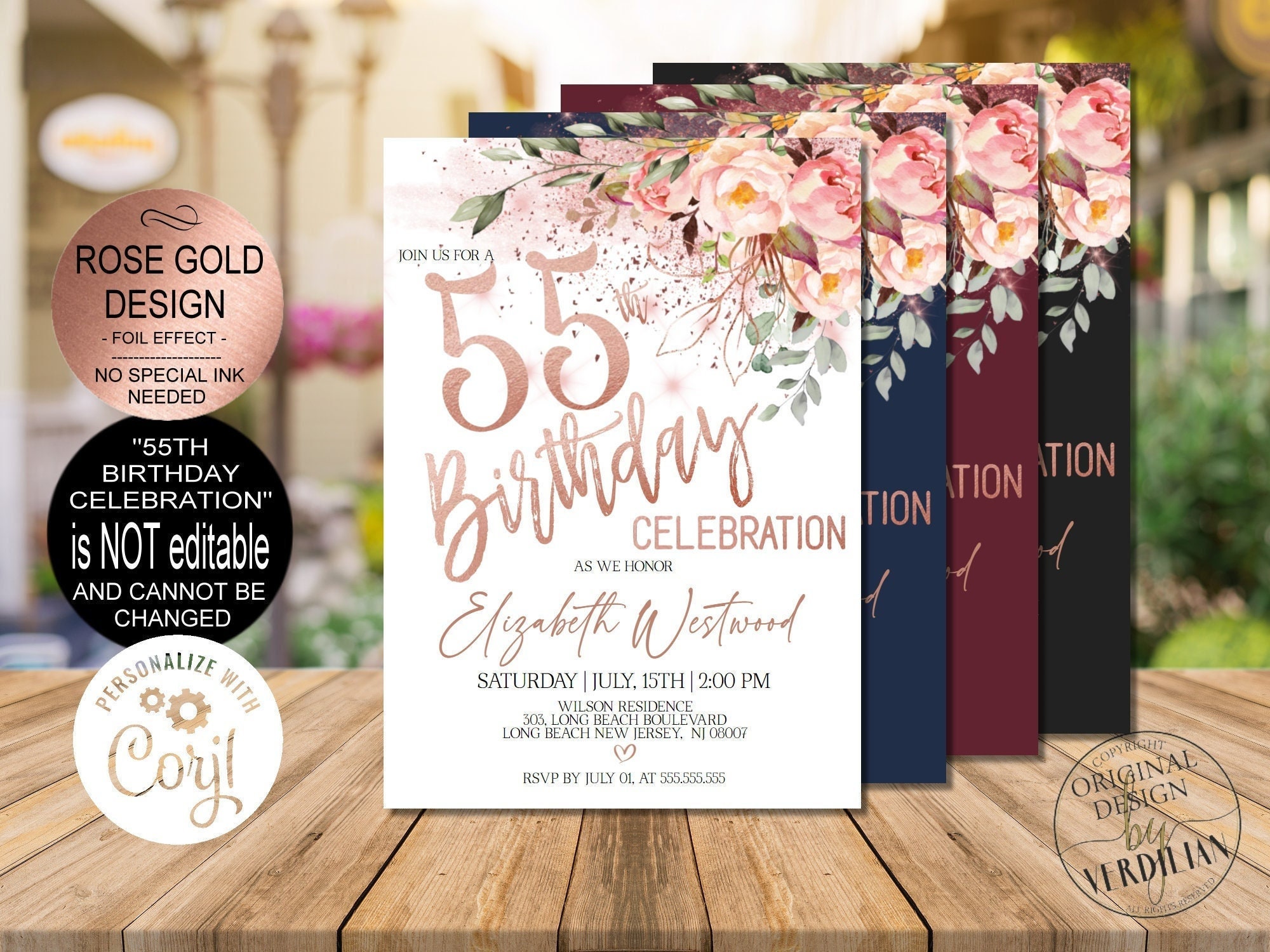 55th Birthday Invitations Blank