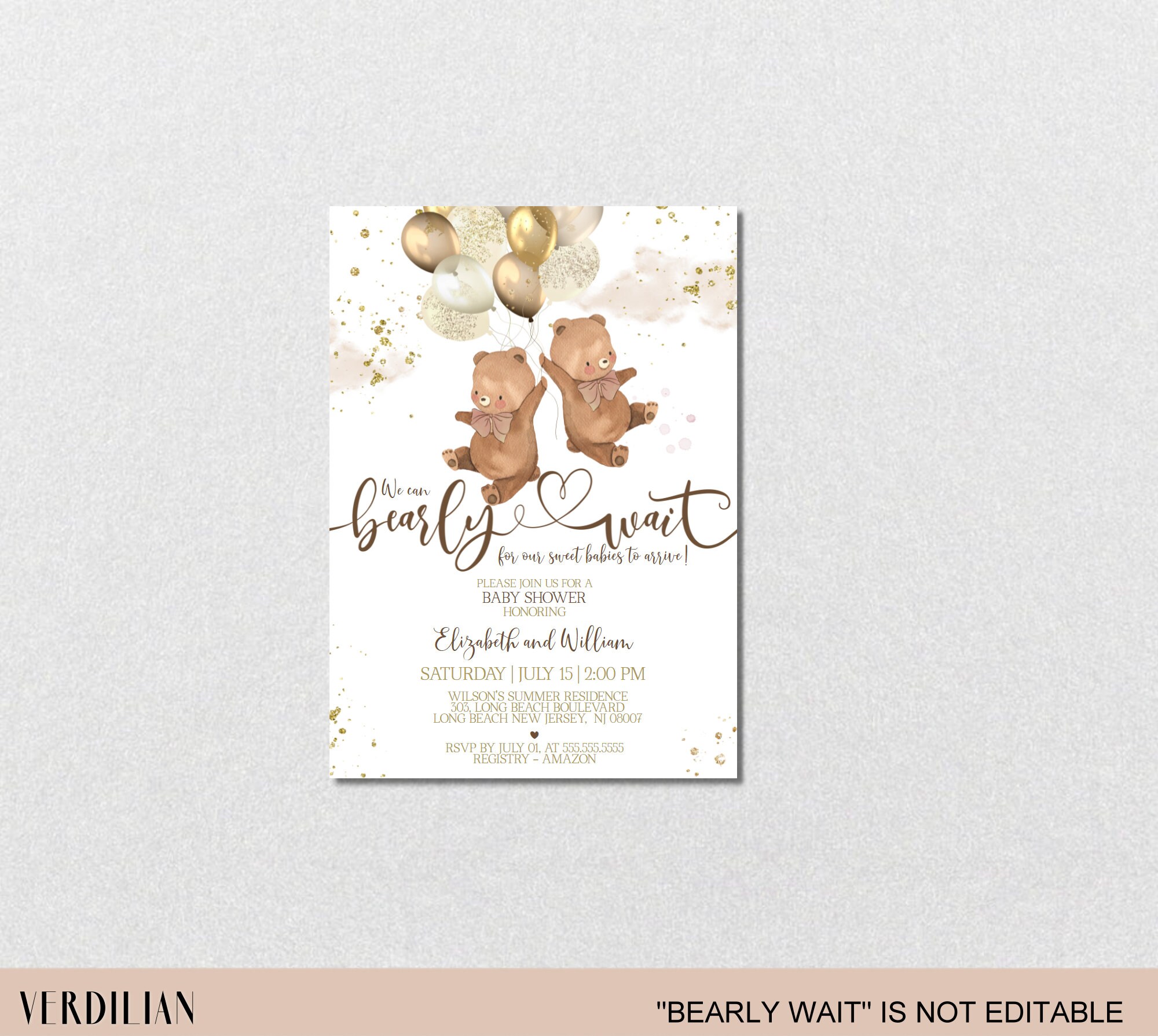 Twin Baby Shower Invitation Twins Baby Shower Invitation - Etsy