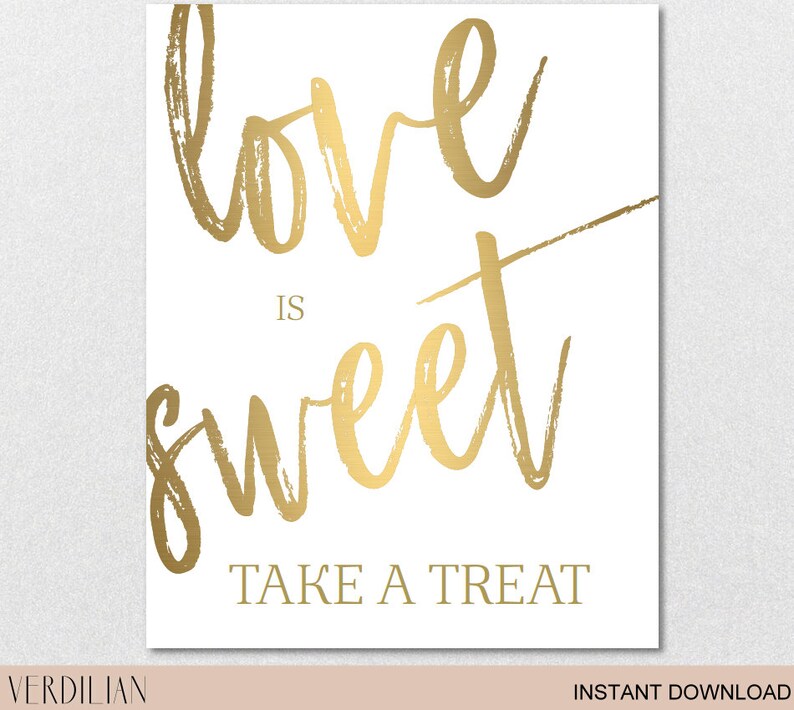 Love is Sweet Sign Template Take a Treat Sign Dessert Table | Etsy