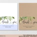 Rustic Thank You Card Template Printable Folded Thank You Card Editable ...