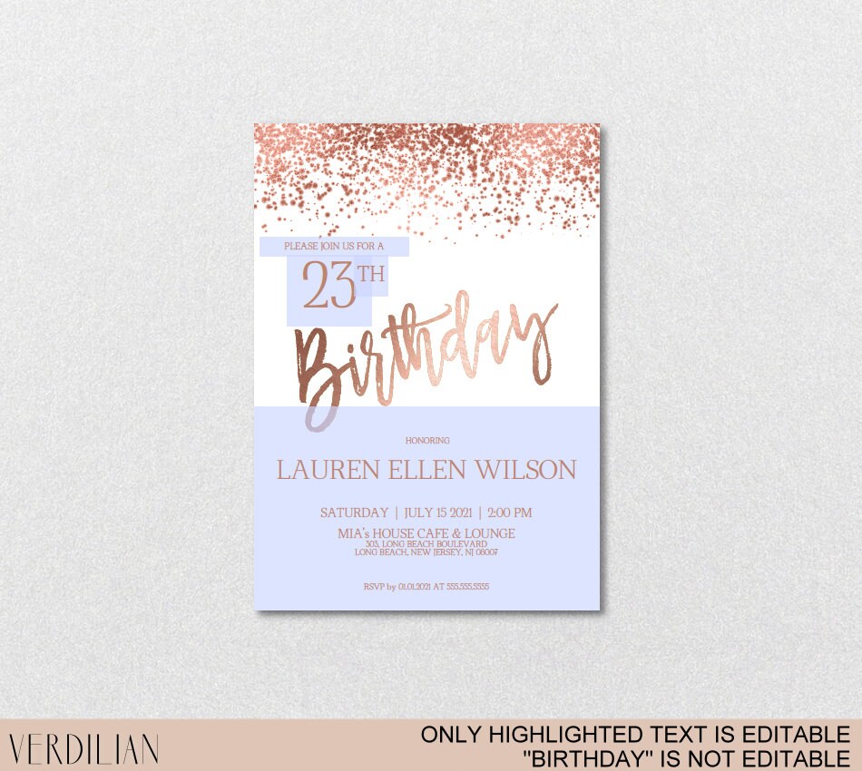 DIY Any Age Birthday Invitation Printable Template Editable | Etsy