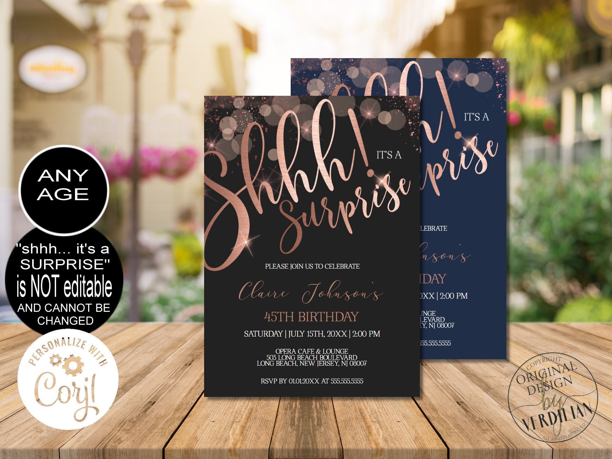 Surprise Birthday Invitation for Her Surprise Party - Etsy