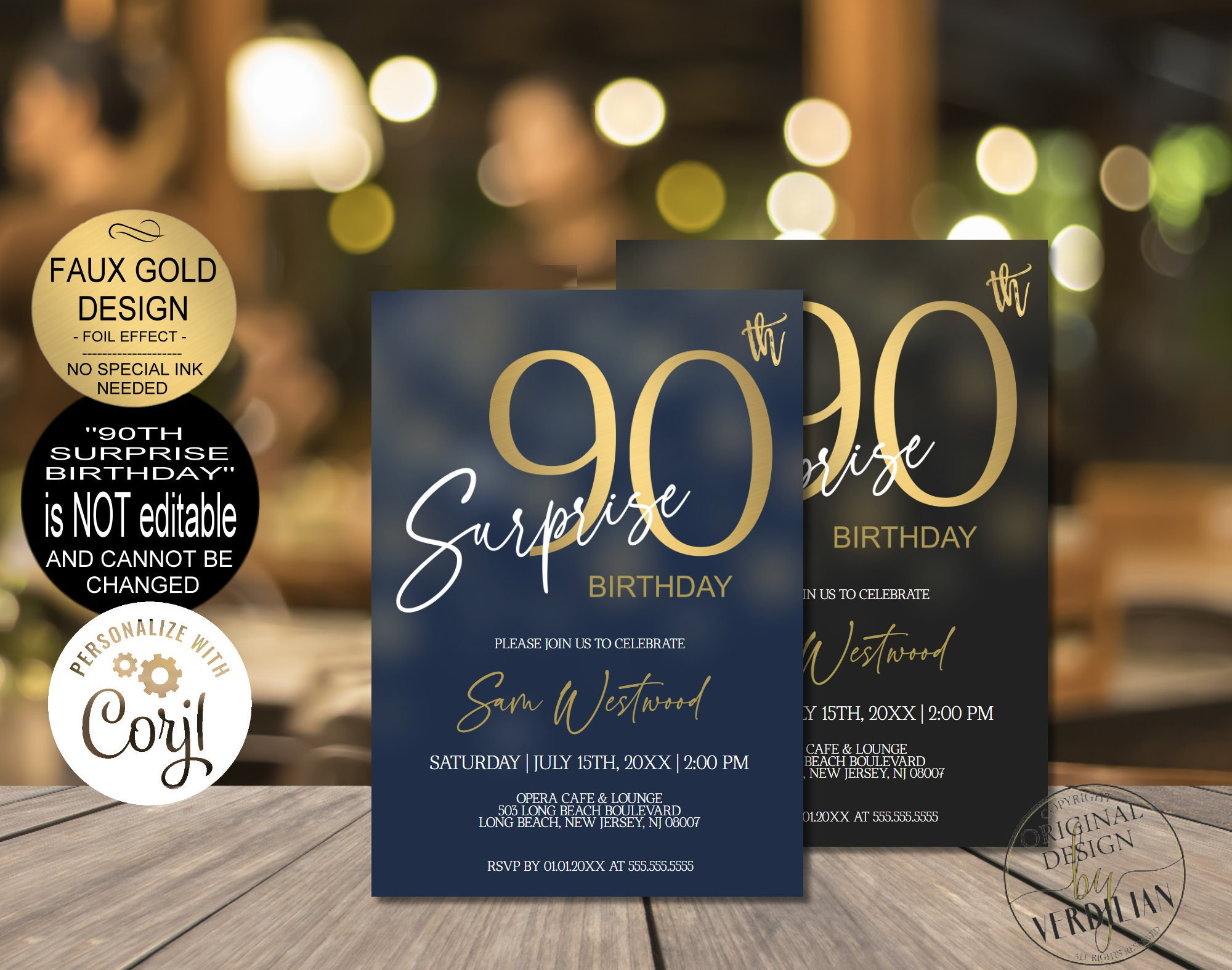Surprise 90th Birthday Invitations for Men Vintage 90th - Etsy UK