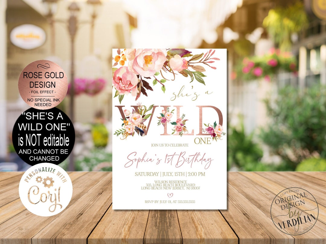 Wild One Birthday Girl Invitation, Wild One Birthday Girl, Wild One ...