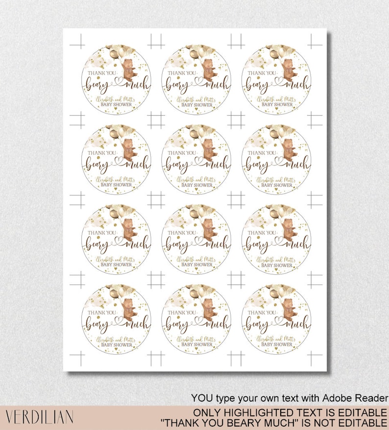 Editable Round Favor Tags PDF Template 2x2 Gender - Etsy