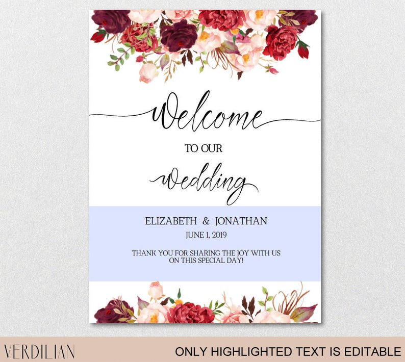 Wedding Welcome Sign Template Wedding Reception Greet Guests - Etsy