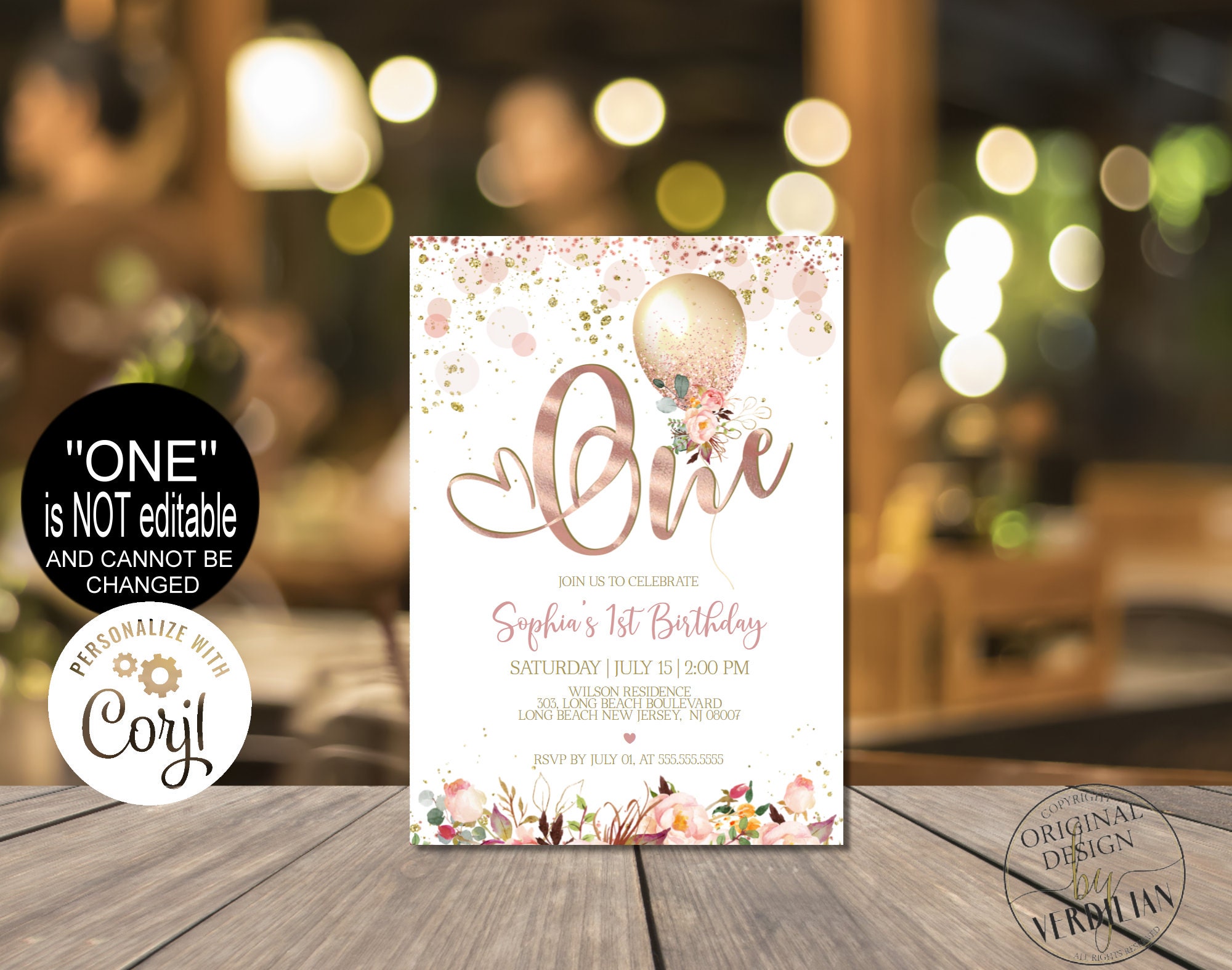 First Birthday Invitation Girl 1st Birthday Invitations for - Etsy