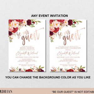 Be Our Guest Invitation, Be Our Guest Bridal Shower Invitation, Beauty ...